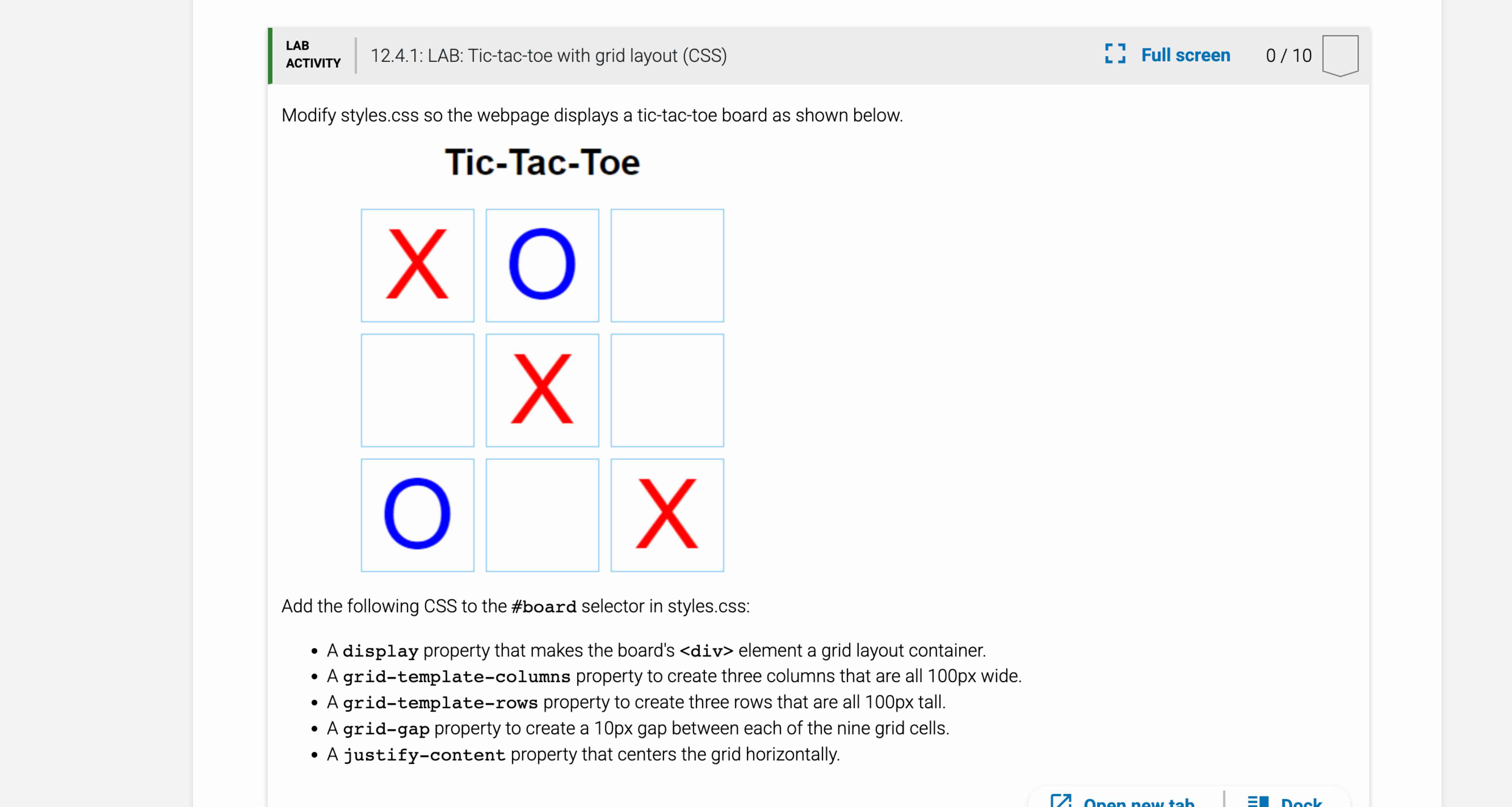 Modify styles.css so the webpage displays a | Chegg.com