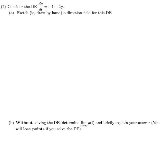 Solved (1) Determine the value(s) of r such that y=ert is a | Chegg.com