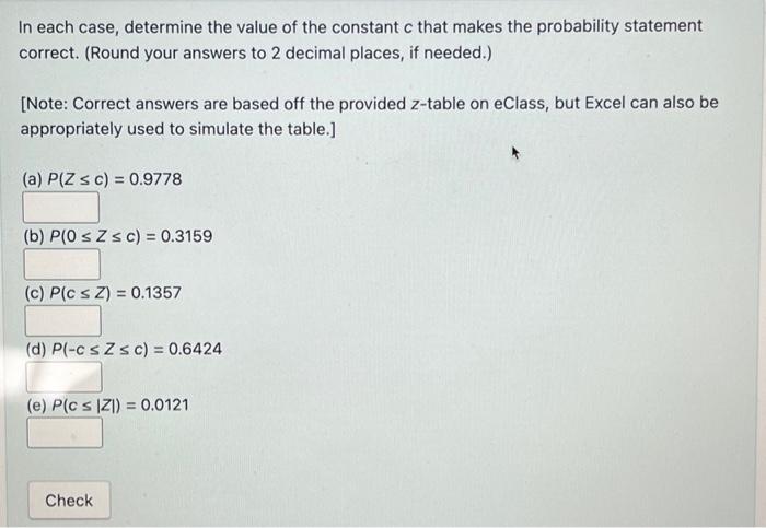 Solved In each case, determine the value of the constant c | Chegg.com