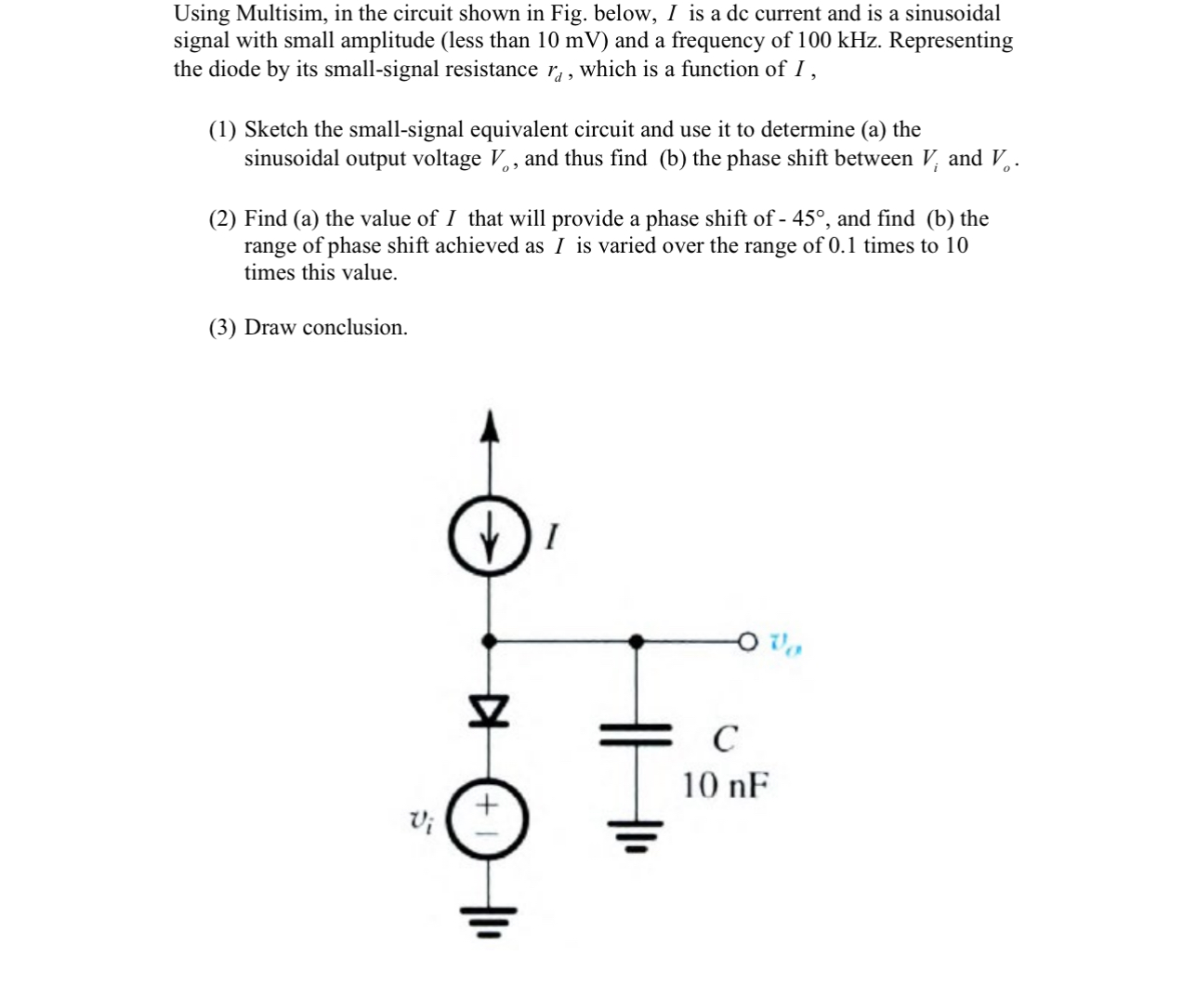 Solved Using Multisim, in the circuit shown in Fig. below, I | Chegg.com