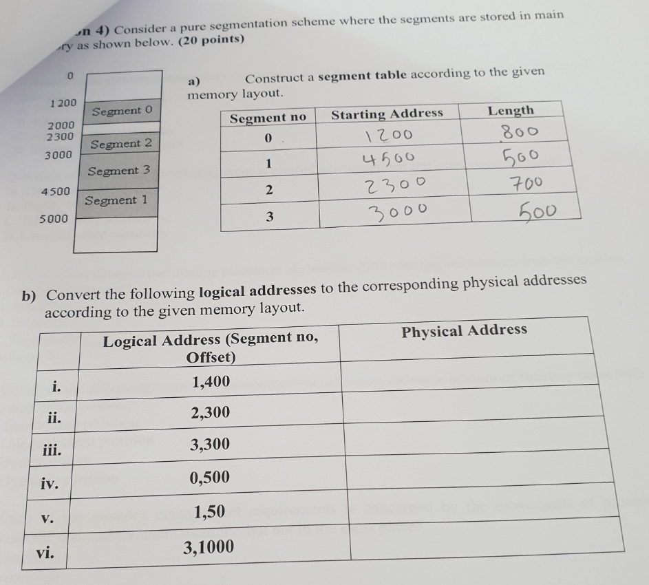 [Solved]: A 4) Consider a pure segmentation scheme where the