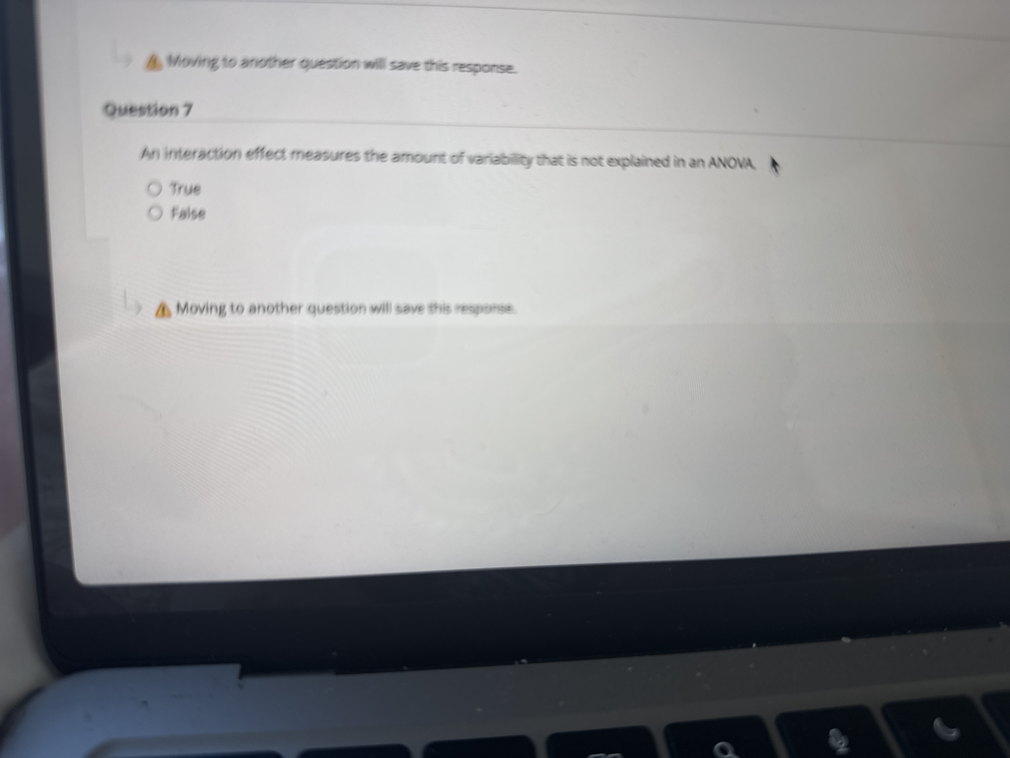 Solved Question 7An interaction effect measures the amount | Chegg.com