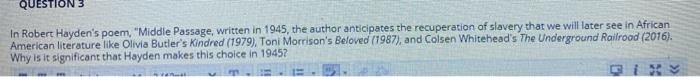 Solved QUESTION 3 In Robert Hayden's poem, "Middle Passage, | Chegg.com