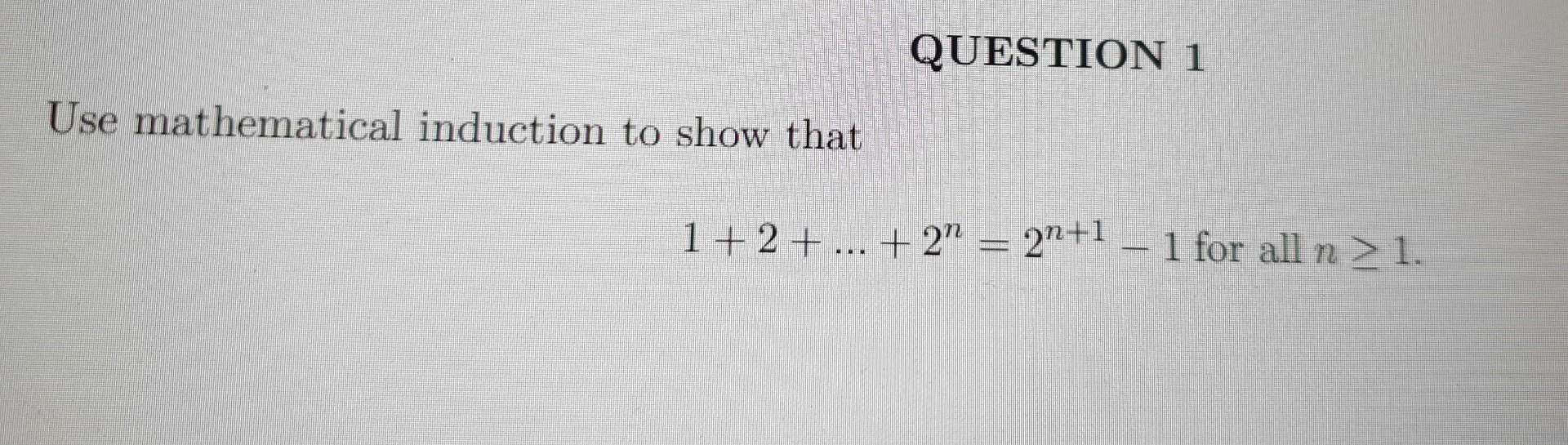 Solved Use mathematical induction to show that | Chegg.com