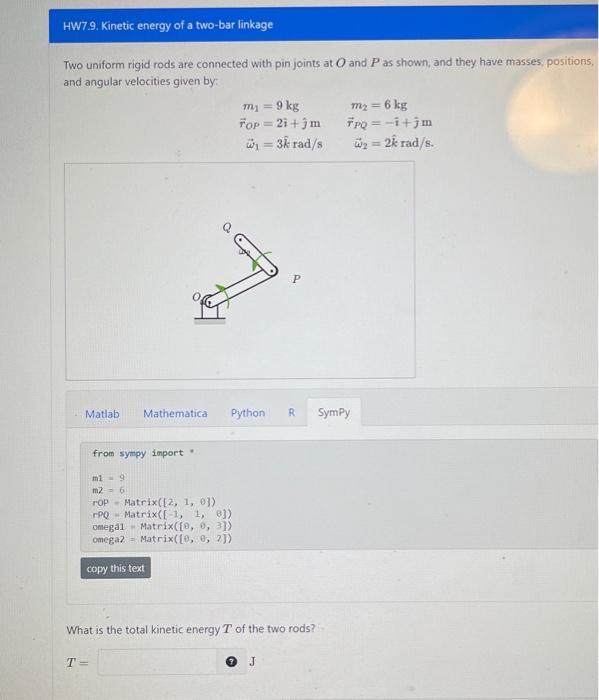Solved Two uniform rigid rods are connected with pin joints | Chegg.com
