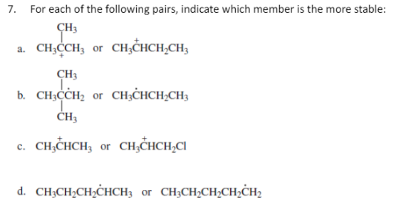 Solved For each of the following pairs, indicate which | Chegg.com