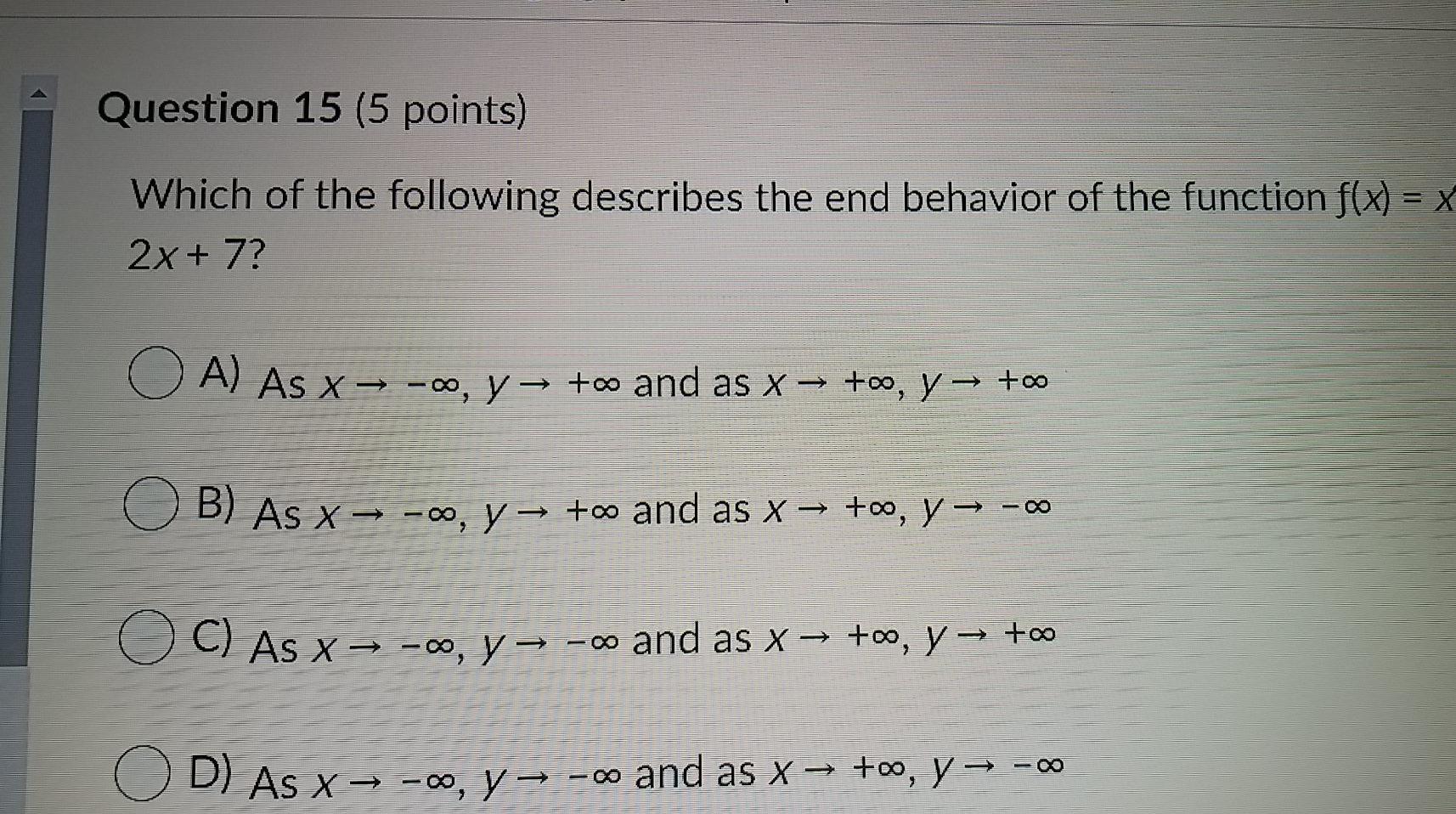 Solved Question 15 (5 points) Which of the following | Chegg.com
