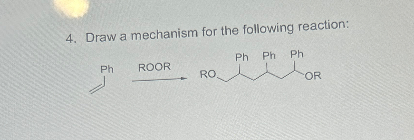 Draw a mechanism for the following reaction: | Chegg.com