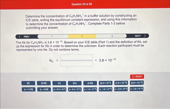 Solved Determine the concentration of C6H5NH3+in a buffer | Chegg.com