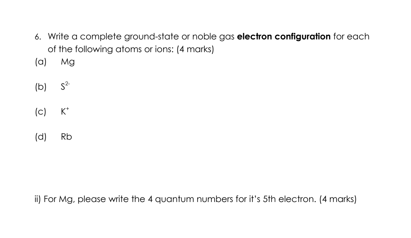 Solved Write a complete ground-state or noble gas electron | Chegg.com