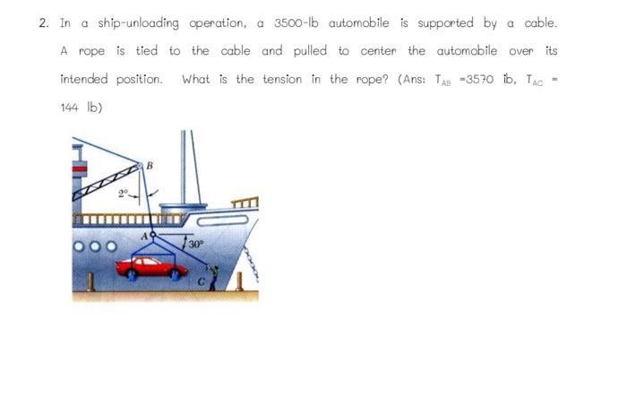 Solved help me solve this please2. In a ship-unloading | Chegg.com