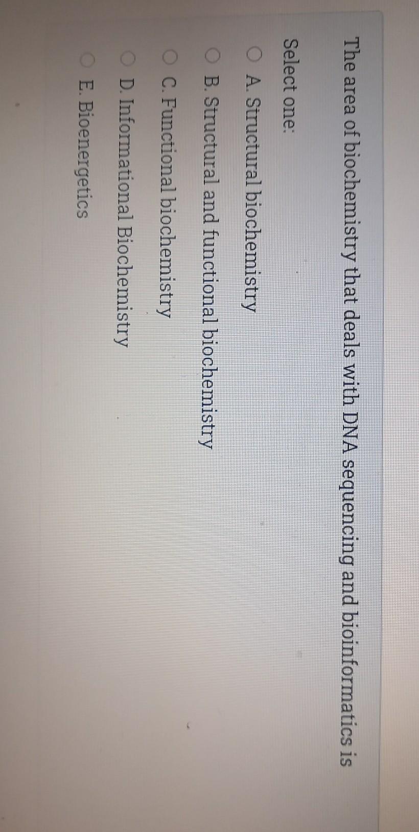 Solved The area of biochemistry that deals with DNA | Chegg.com