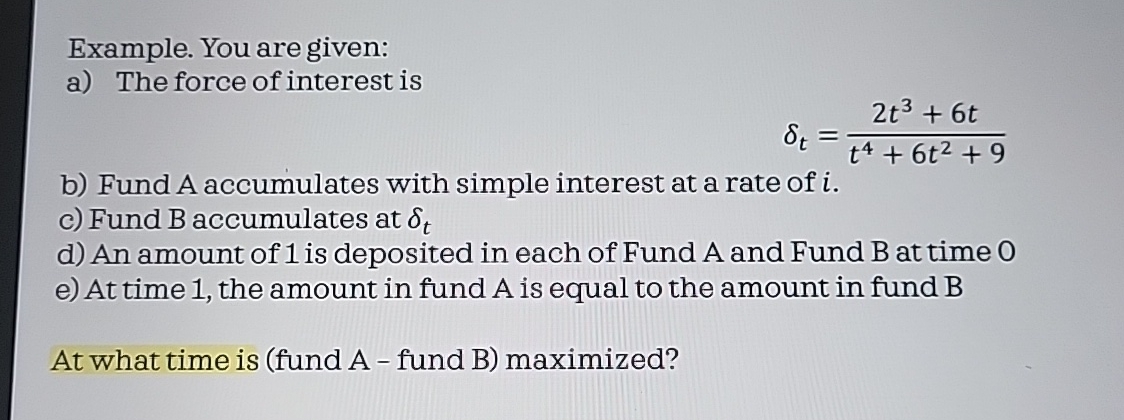 Solved How to solve Example. You are given:a) ﻿The force of | Chegg.com