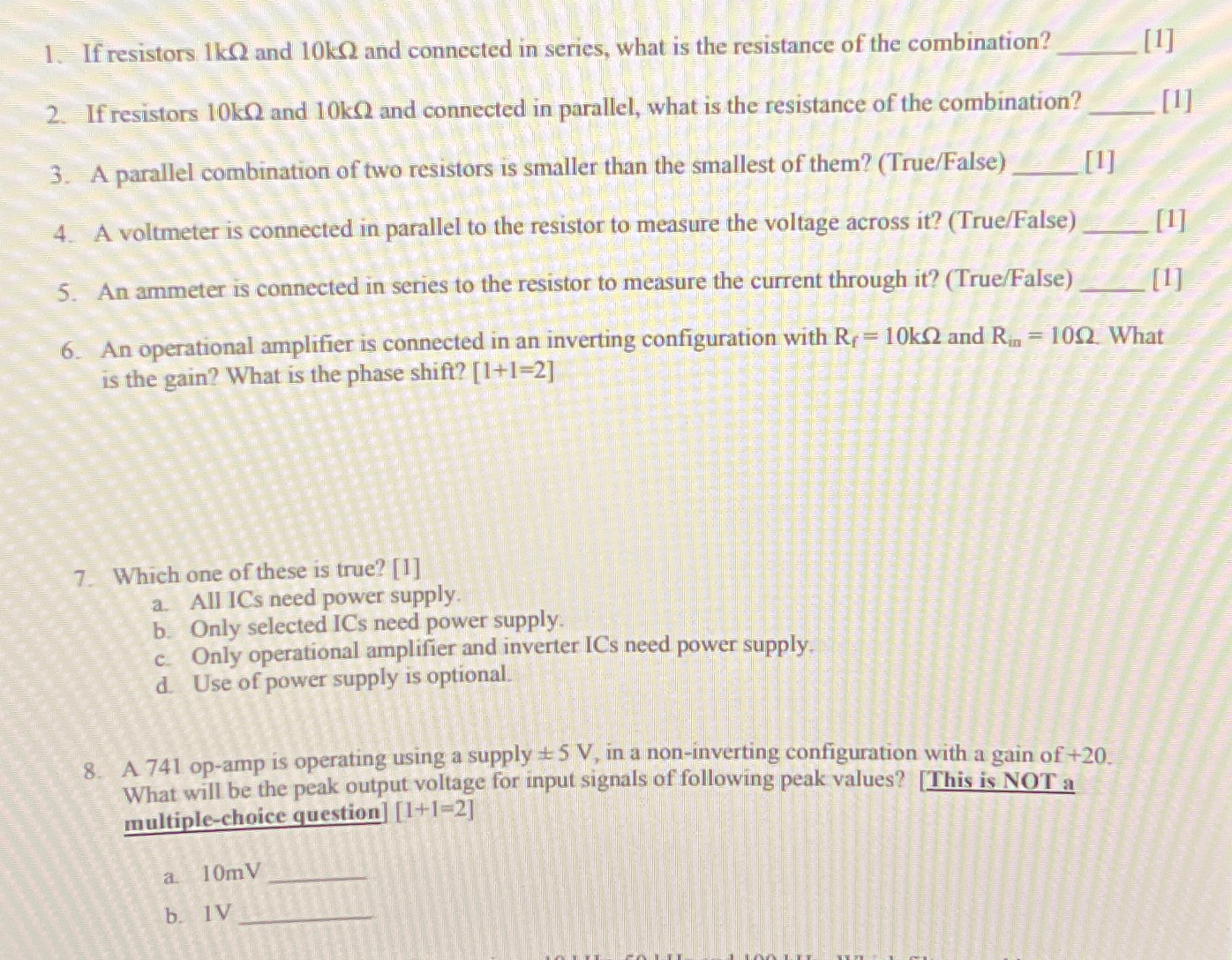 Solved If resistors 1kΩ ﻿and 10kΩ ﻿and connected in series, | Chegg.com