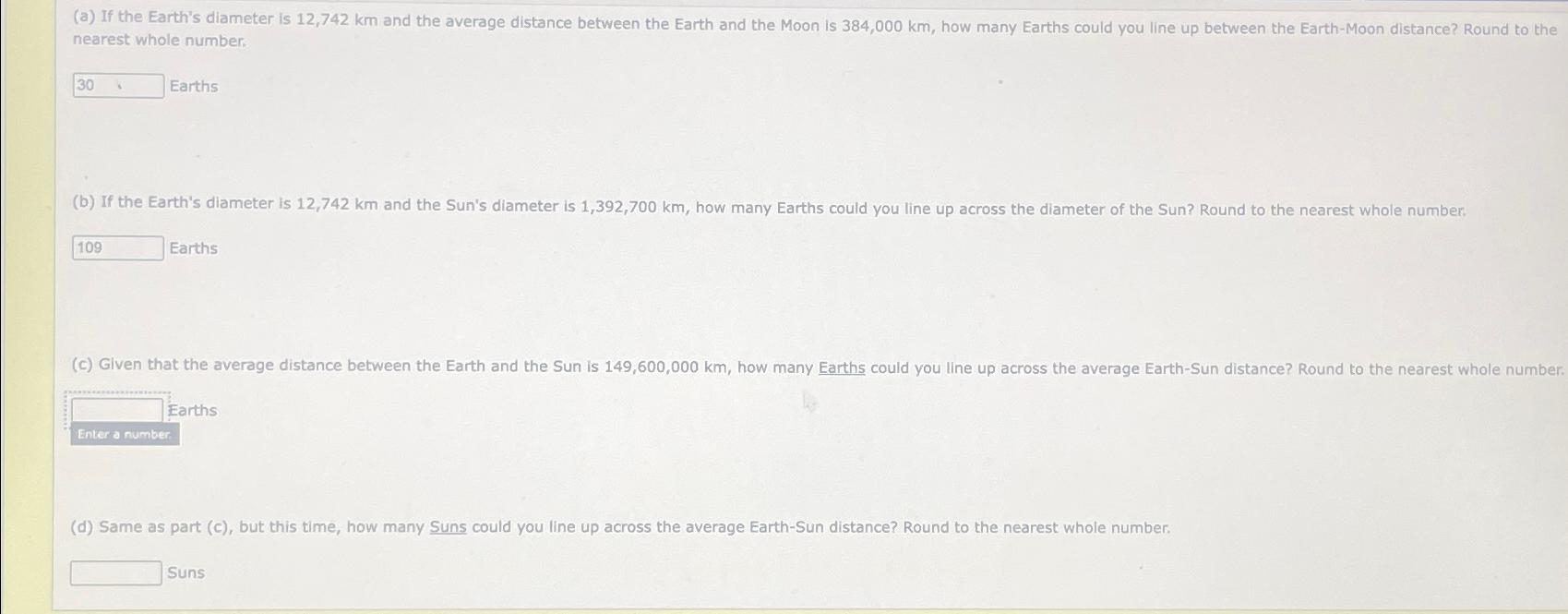 Solved nearest whole numberEarthsEarths Earths(d) ﻿Same as | Chegg.com