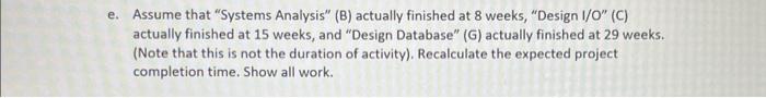 Solved a. Calculate the expected activity duration ( te), | Chegg.com