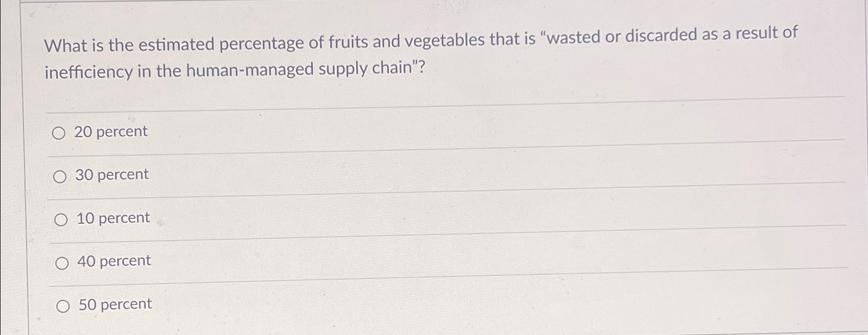 Solved What is the estimated percentage of fruits and | Chegg.com
