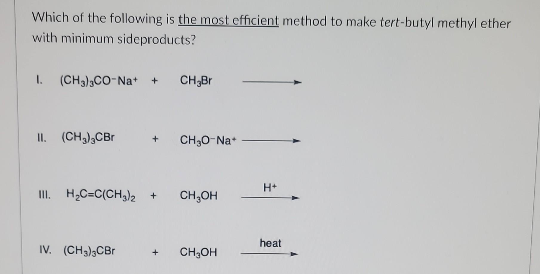 Solved Which of the following is the most efficient method | Chegg.com