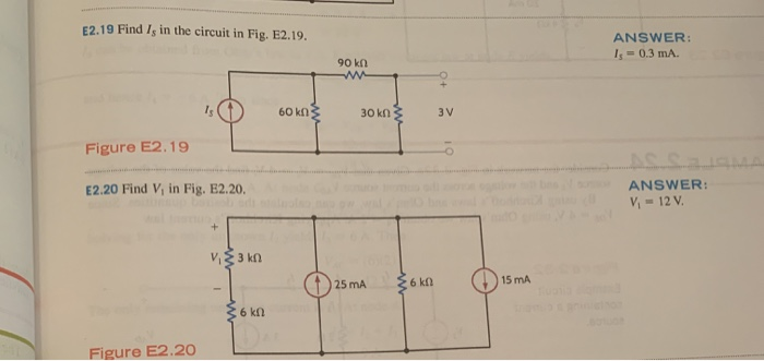 Solved E2.19 Find Is in the circuit in Fig. E2.19. ANSWER: | Chegg.com