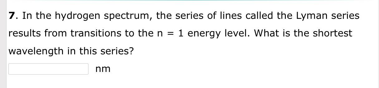 Solved In the hydrogen spectrum, the series of lines called | Chegg.com