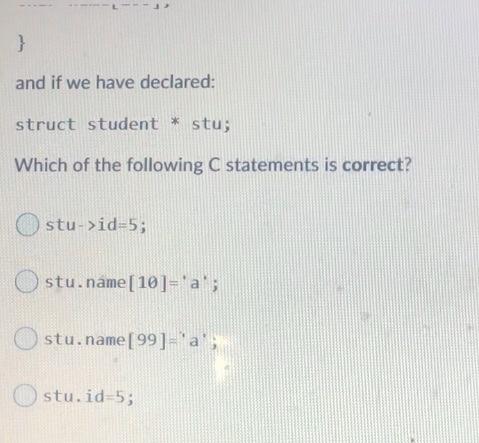 Solved Given a struct defined as following: struct student { | Chegg.com