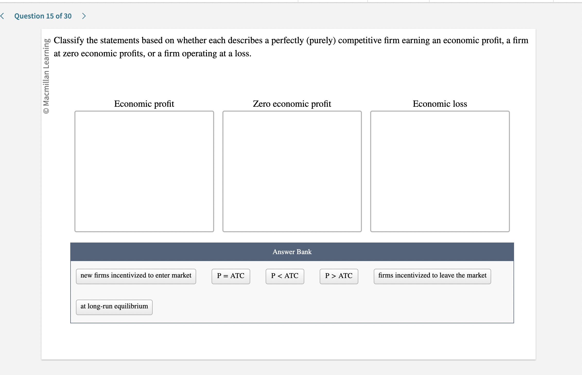 Solved Question 15 of 30?00 ﻿Classify the statements based | Chegg.com