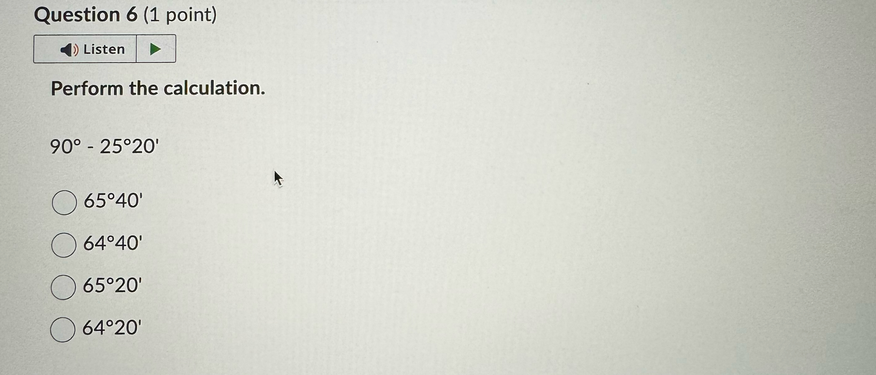 Solved Question 6 (1 ﻿point)ListenPerform the | Chegg.com