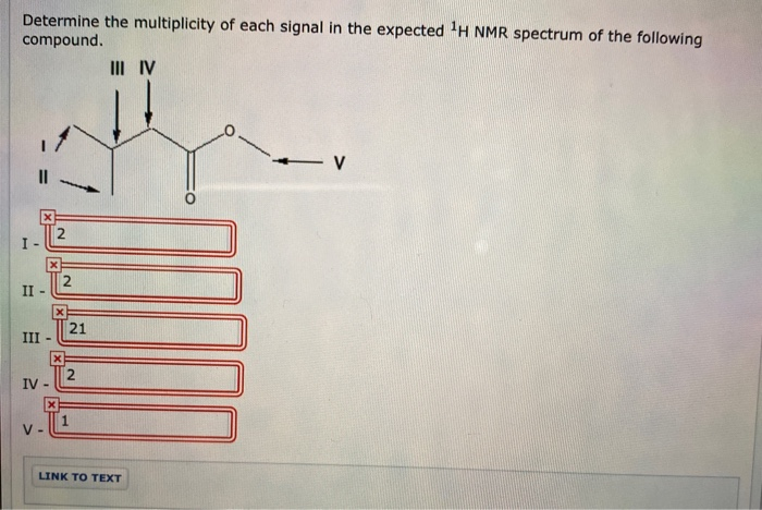 Solved Determine the multiplicity of each signal in the | Chegg.com