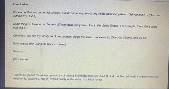 Prompt Wowl You now know so much about Mexico! Your | Chegg.com