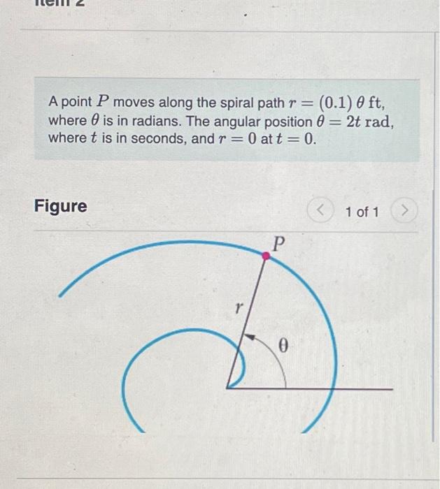 Solved A Point P Moves Along The Spiral Path R 0 1 θft