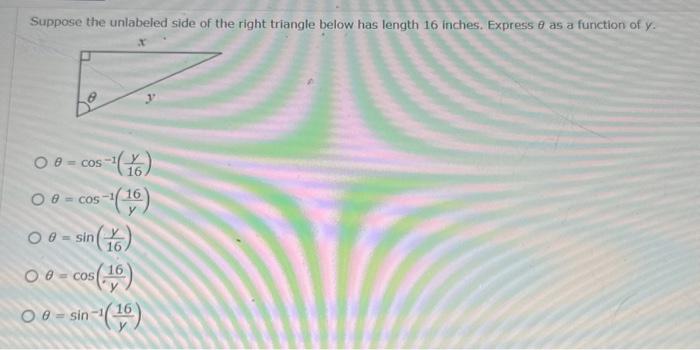 Solved Suppose the unlabeled side of the right triangle | Chegg.com