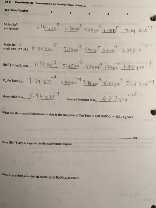 Determination of the Solubility Product of Ba(IO3)2 | Chegg.com