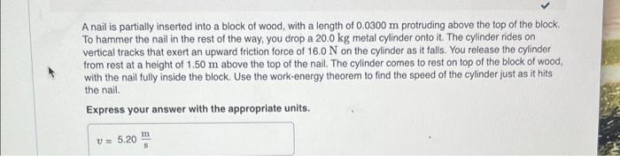 Solved Find the average force the cylinder exerts on the | Chegg.com