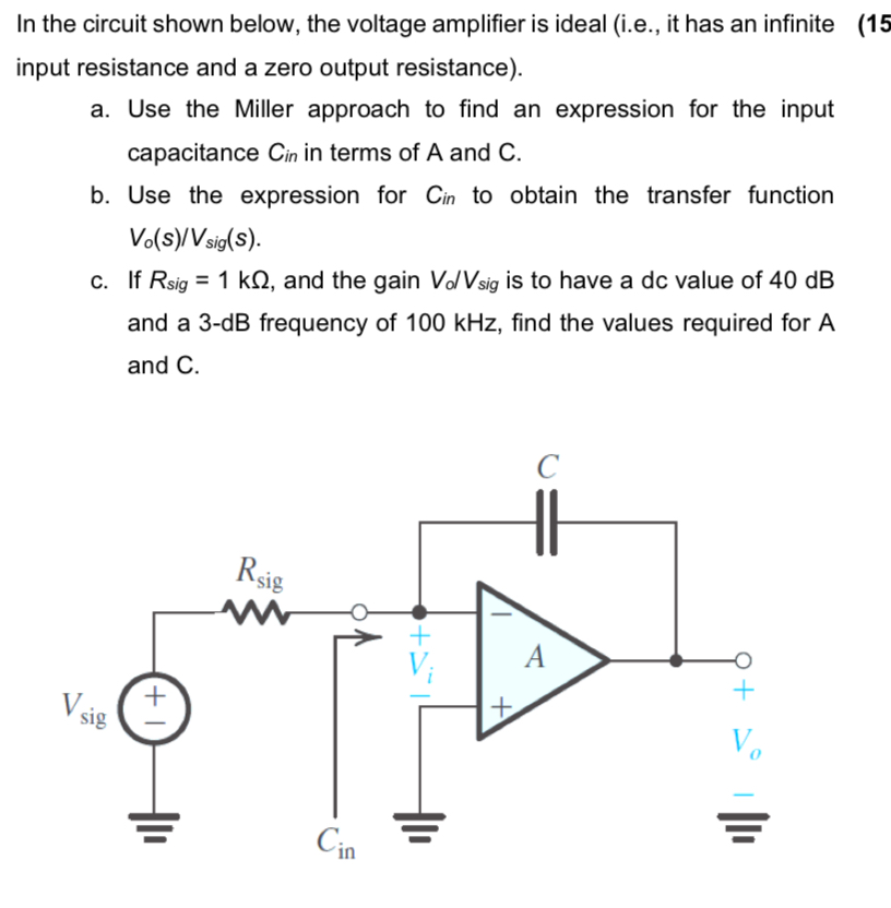 Solved In the circuit shown below, the voltage amplifier is | Chegg.com