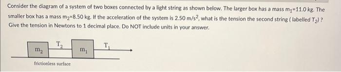 Solved Consider the diagram of a system of two boxes | Chegg.com