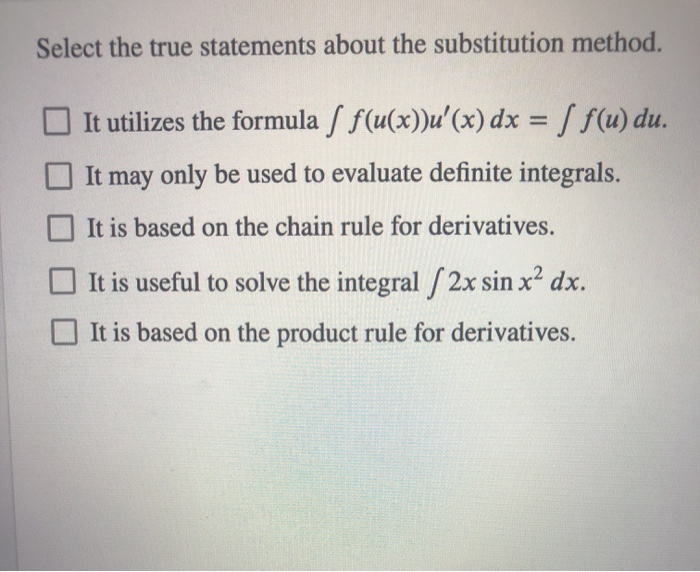 Solved Select the true statements about the substitution | Chegg.com