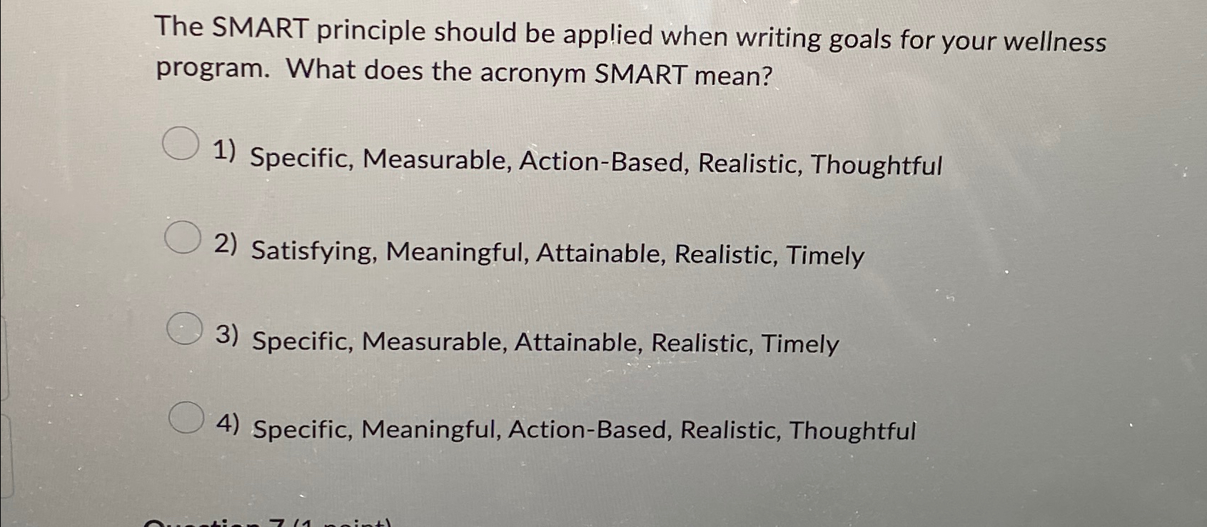 Solved The SMART principle should be applied when writing | Chegg.com