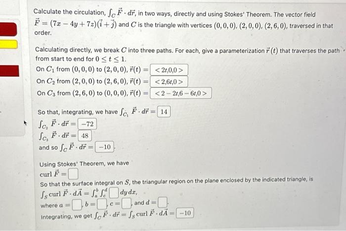 Solved Calculate the circulation, ∫CF⋅dr, in two ways, | Chegg.com