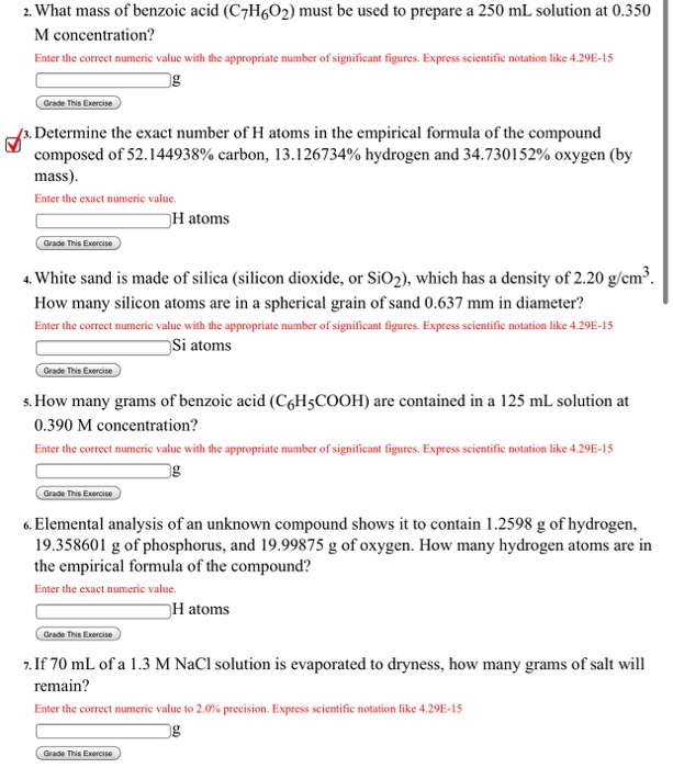 Solved 2. What mass of benzoic acid (C7H6O2) must be used to | Chegg.com