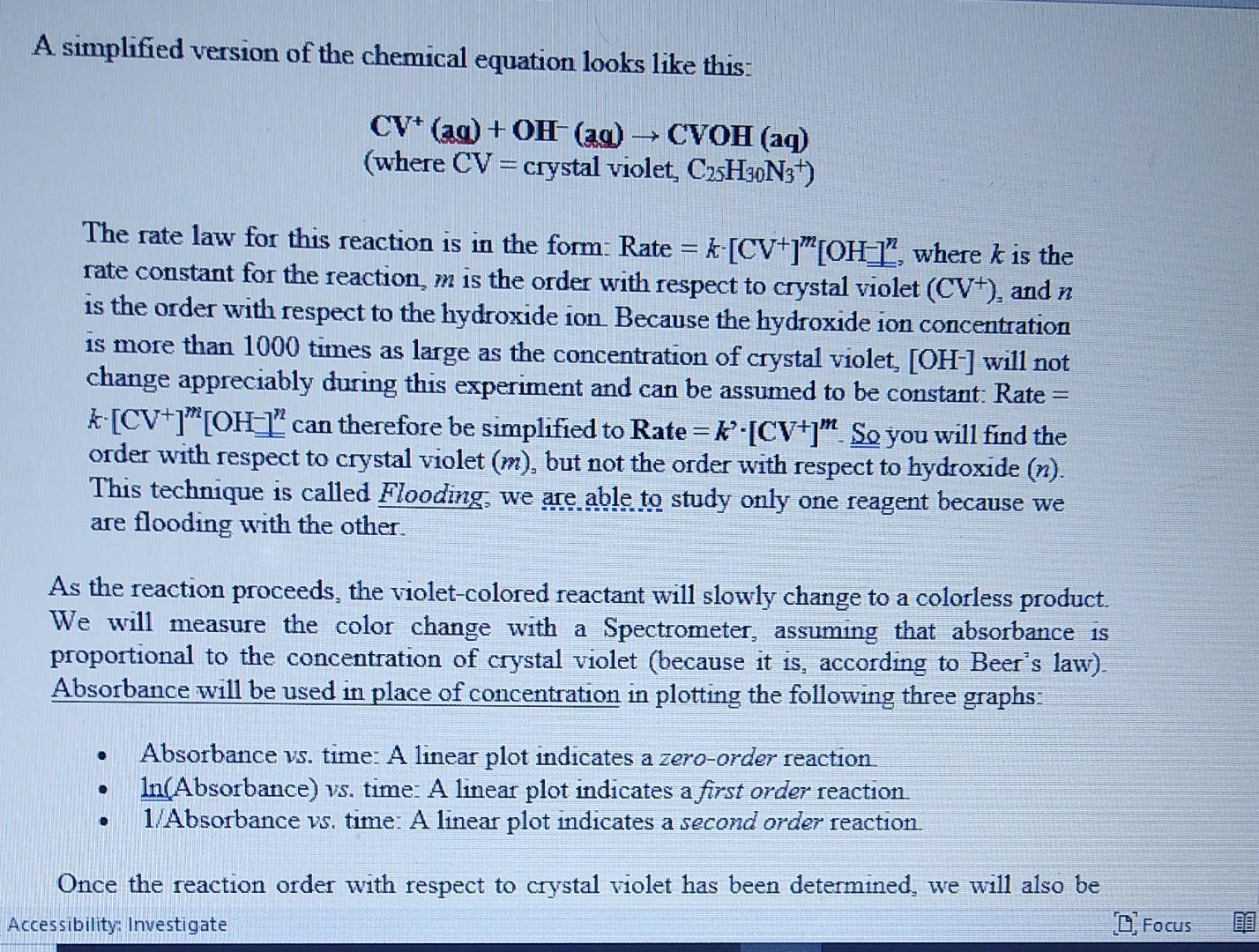 Solved the reaction between crystal violet and sodicam | Chegg.com