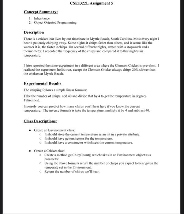Solved Cse1322l Assignment 3 Concept Summary 1 Inheritance 3961