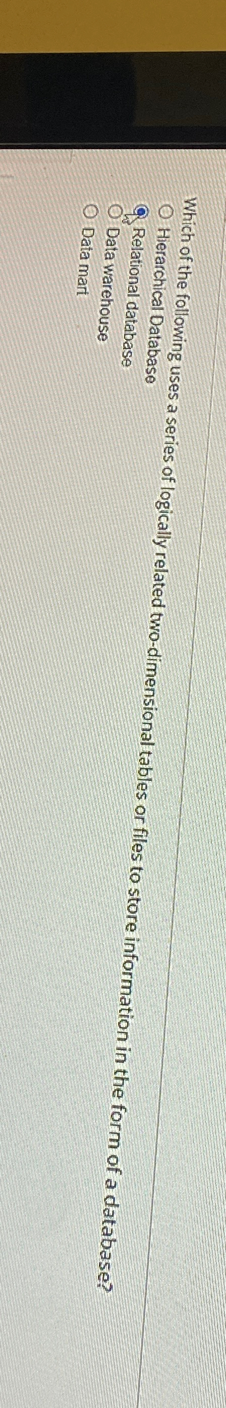 Solved Which of the following uses a series of logically | Chegg.com