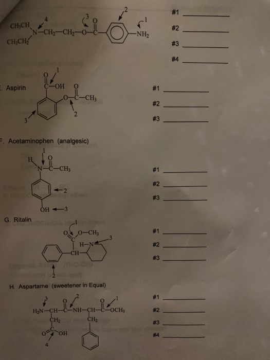 Solved For letters A-H identify the functional group or | Chegg.com