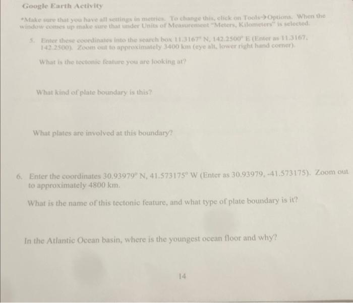Solved Google Earth Activity -Make sure that you have all | Chegg.com