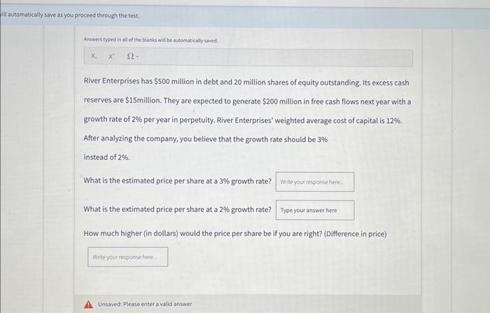 Solved ilt automatically save as you proceed through the | Chegg.com