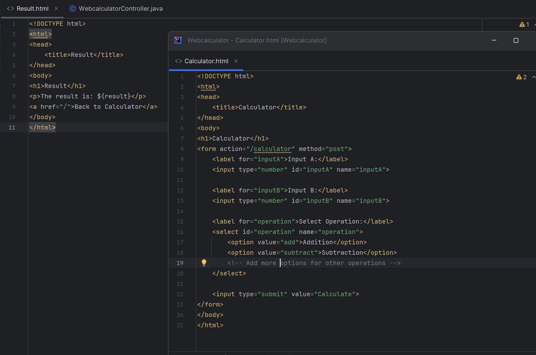 Solved Making a webbase calculator (usnig spring mvc, ﻿maven | Chegg.com