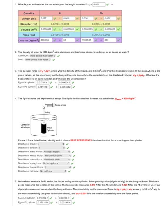 Solved 6. Use your values and uncertainties to determine the | Chegg.com