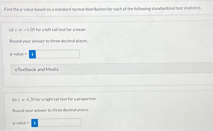 Solved Find the p-value based on a standard normal | Chegg.com