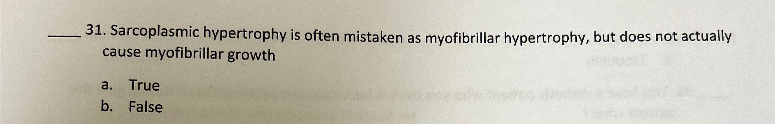 Solved Sarcoplasmic hypertrophy is often mistaken as | Chegg.com