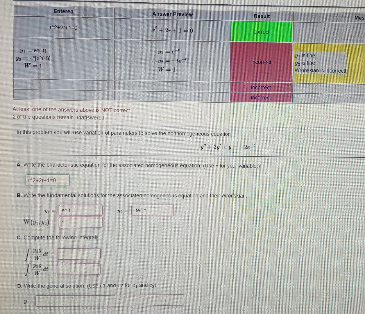 Solved 2 ﻿of the questions remain unanswered.In this problem | Chegg.com